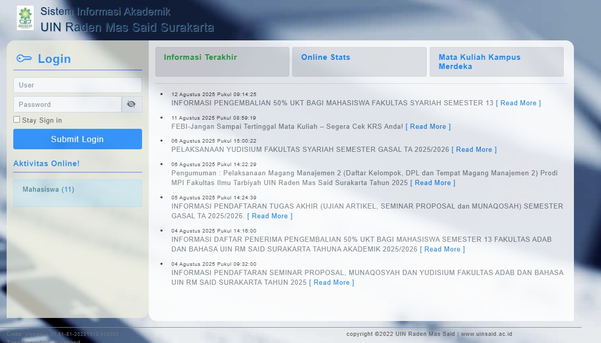 Cara Masuk SIAKAD UIN Said Tanpa Ribet - Radar Waktu
